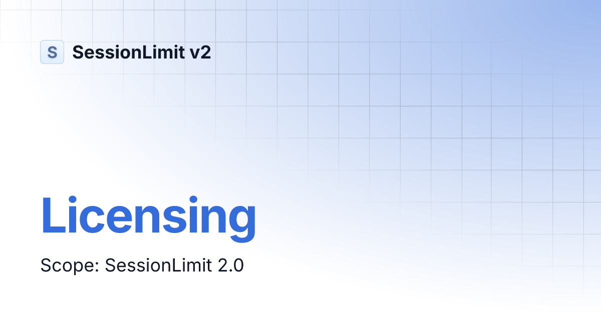 Licensing | SessionLimit v2