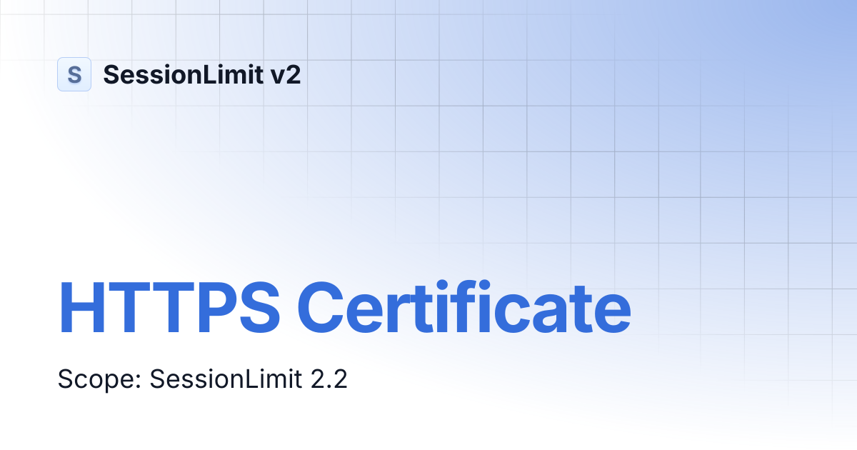 HTTPS Certificate | SessionLimit v2