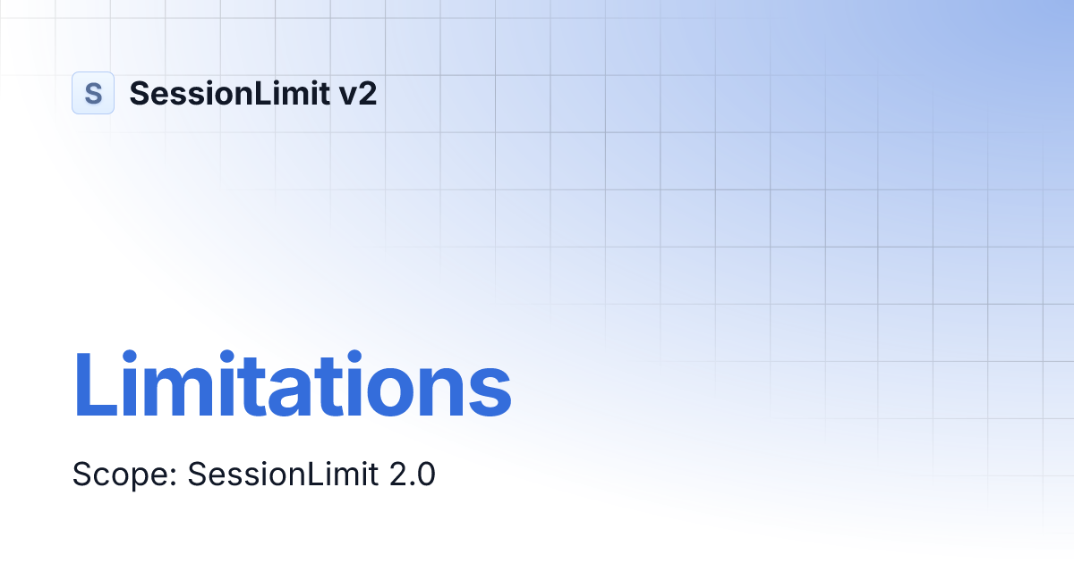 Limitations | SessionLimit v2